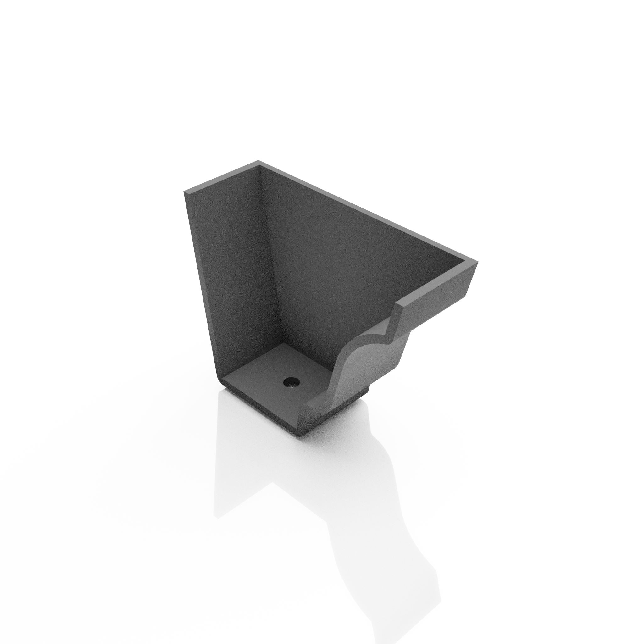 Moulded Ogee Aluminium Gutter R/H Stop End - 125mm