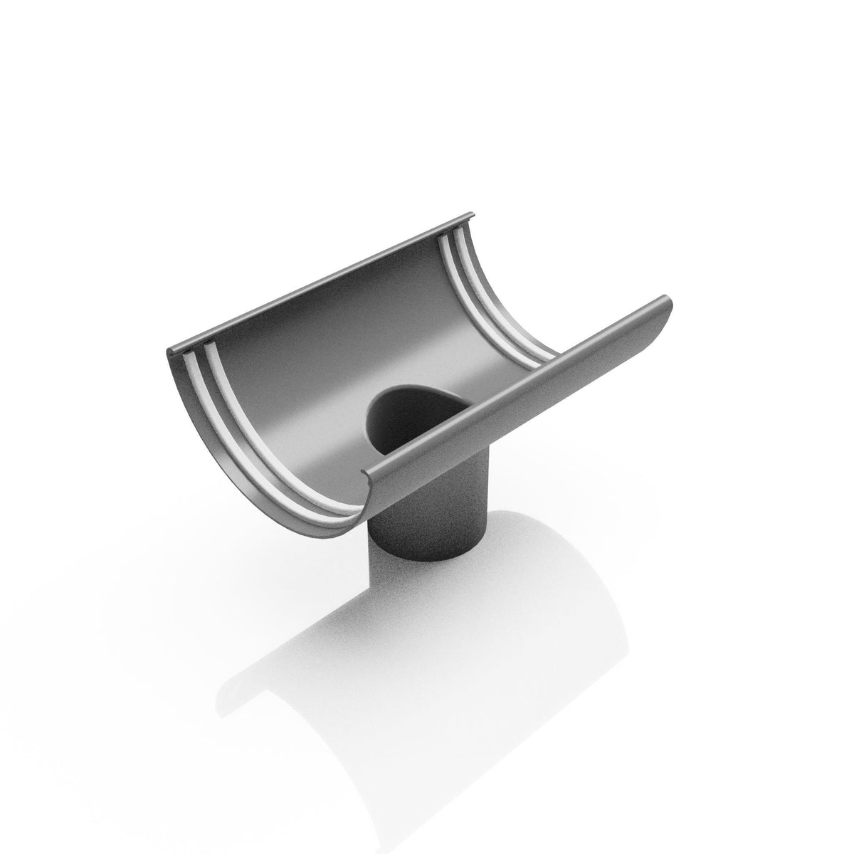 Half Round Aluminium Gutter Outlet - 63Ø - 125mm