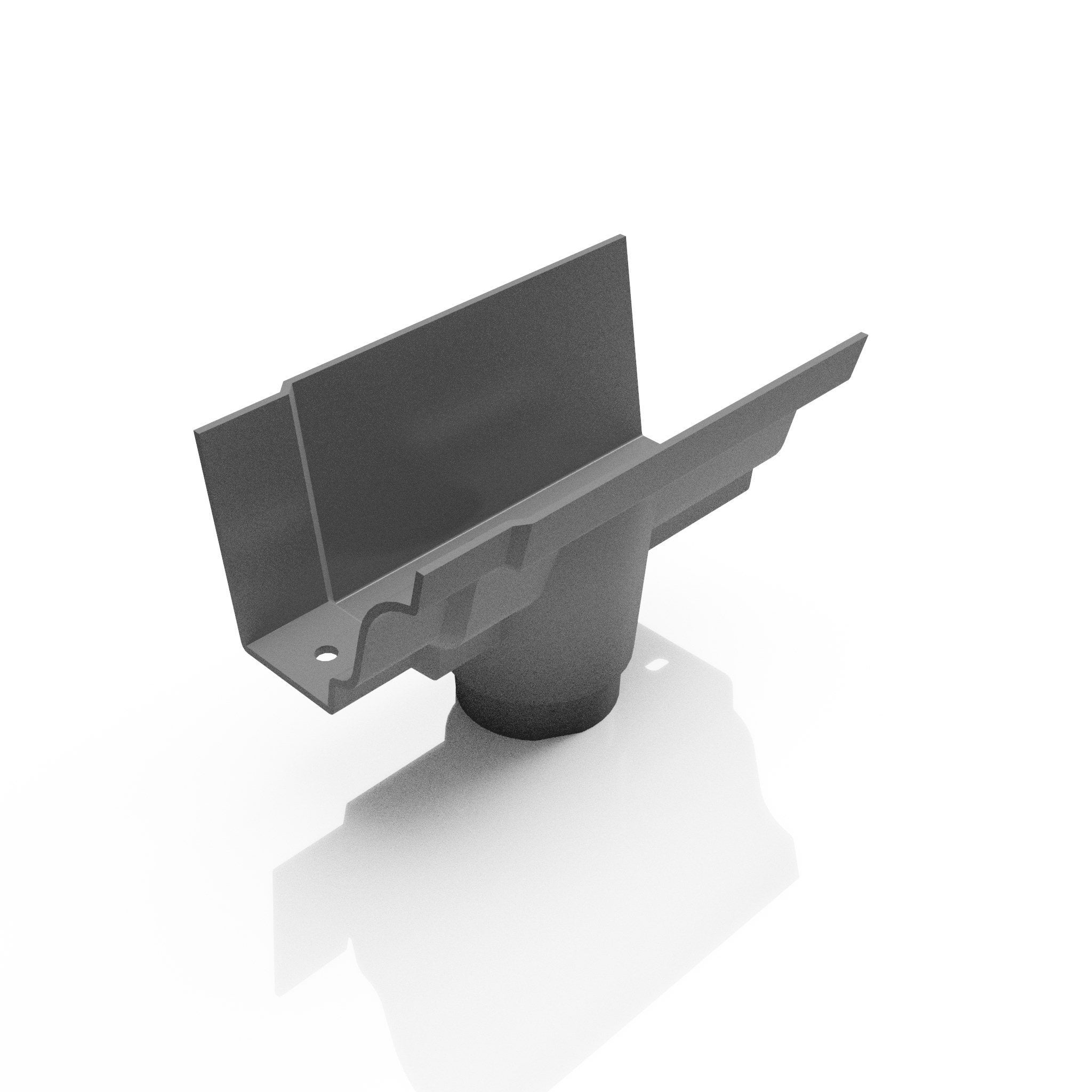 Moulded Ogee Aluminium Gutter Outlet - 76mmØ - 125mm